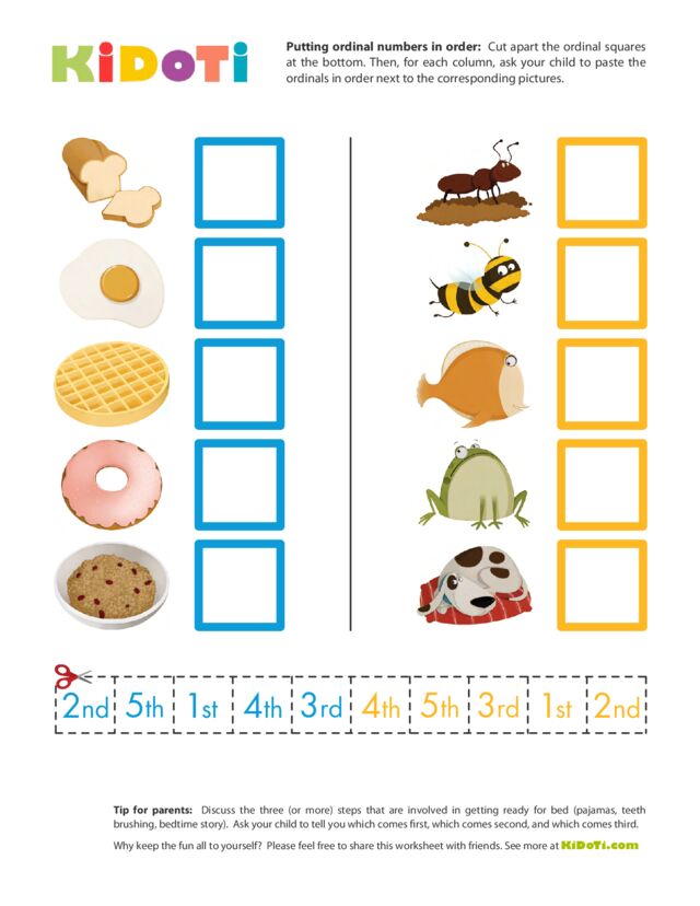 Ordinal Numbers Worksheets For Preschool And Kindergarten Students K5 
